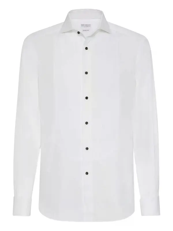 Brunello Cucinelli Pleated Tuxedo Shirt