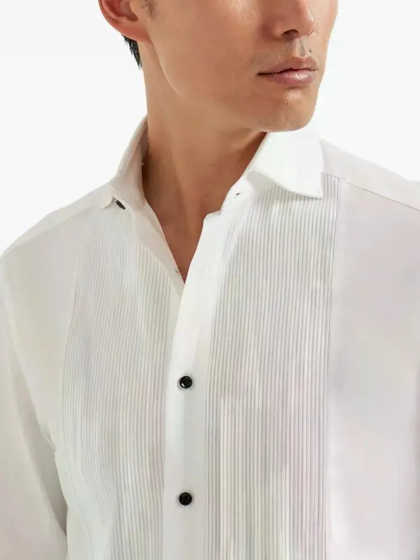 Brunello Cucinelli Pleated Tuxedo Shirt