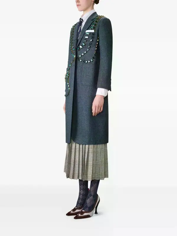 Thom Browne Trompe L'oeil Crystal-embellished Coat