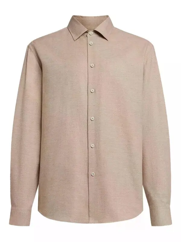 12 STOREEZ Cotton Flannel Shirt - Neutrals