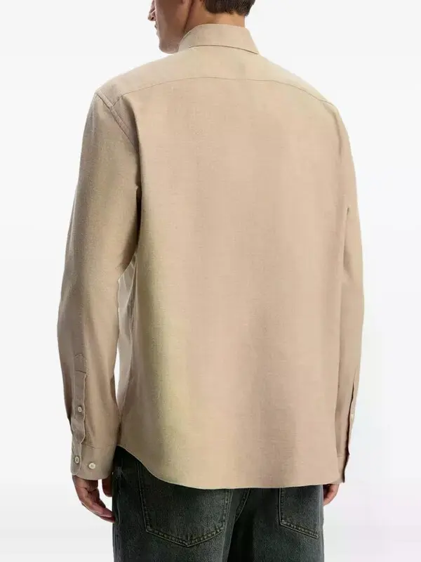 12 STOREEZ Cotton Flannel Shirt - Neutrals