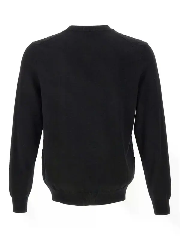 DIKTAT Diamond-weave Crew-neck Sweater - Black