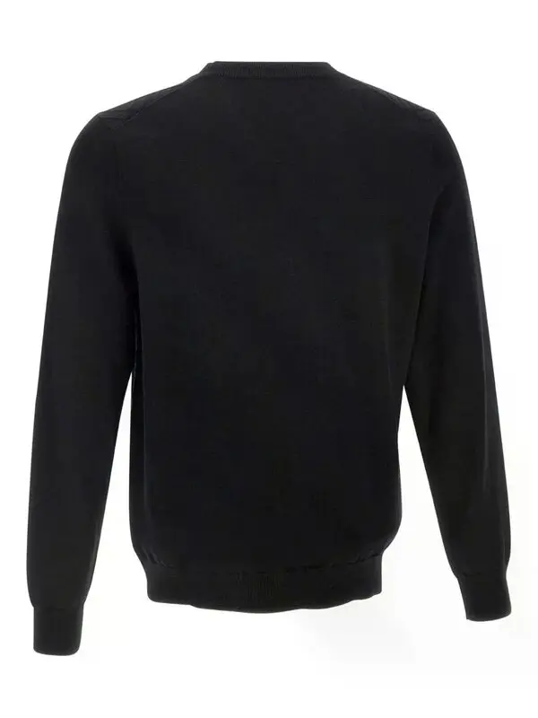 DIKTAT Diamond-weave Crew-neck Sweater - Black