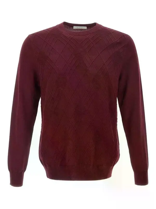 DIKTAT Diamond Pattern Sweater - Red
