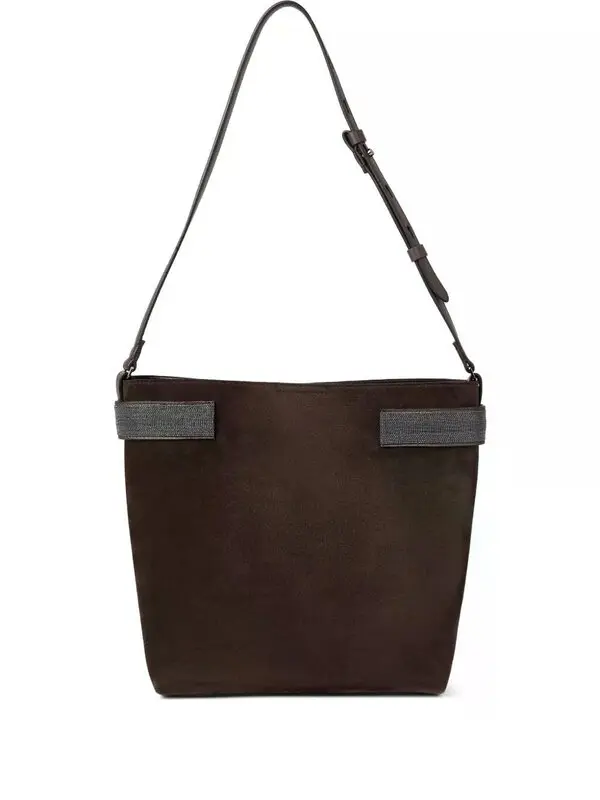 Brunello Cucinelli Shoulder Bag With Monili Detail - Brown