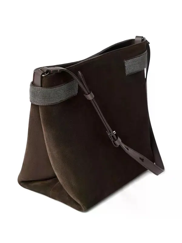 Brunello Cucinelli Shoulder Bag With Monili Detail - Brown