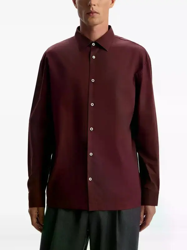 12 STOREEZ Buttoned Cotton Voile Shirt - Red