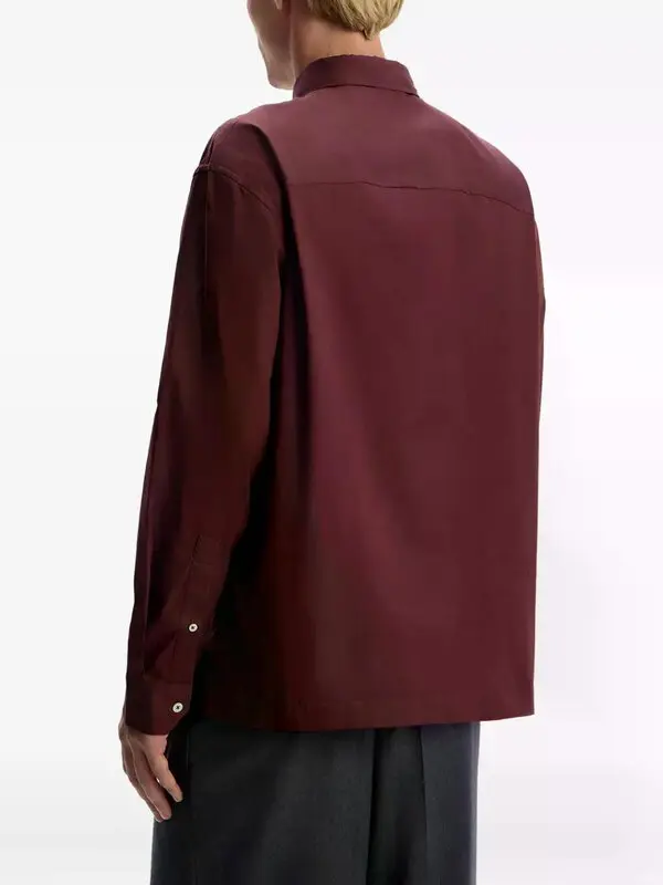 12 STOREEZ Buttoned Cotton Voile Shirt - Red