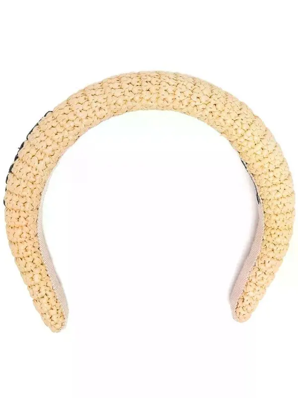 Prada Logo-embroidered Headband - Neutrals