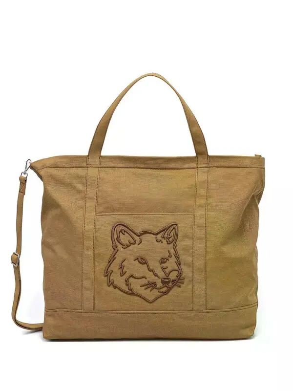 Maison Kitsuné Xl Fox Head Tote Bag - Brown