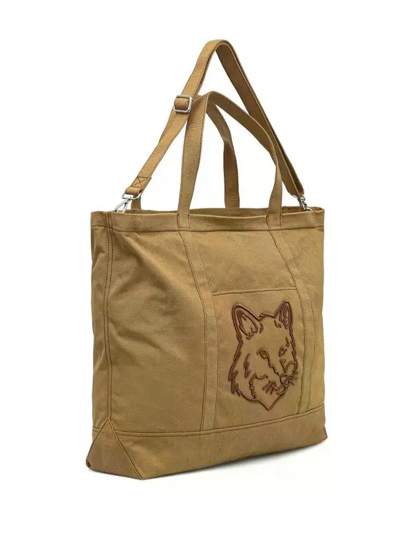 Maison Kitsuné Xl Fox Head Tote Bag - Brown