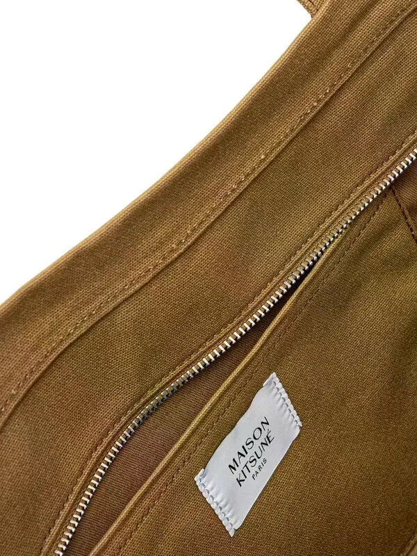 Maison Kitsuné Xl Fox Head Tote Bag - Brown