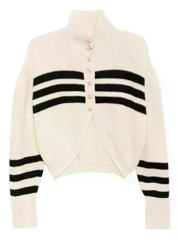 YCH Striped Knit Cardigan - Neutrals