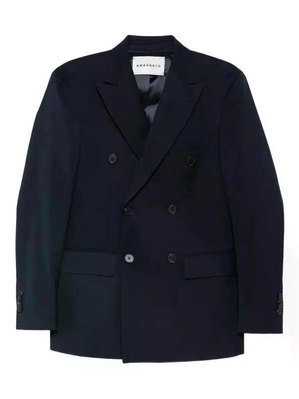AMARANTO Double-breasted Blazer - Blue