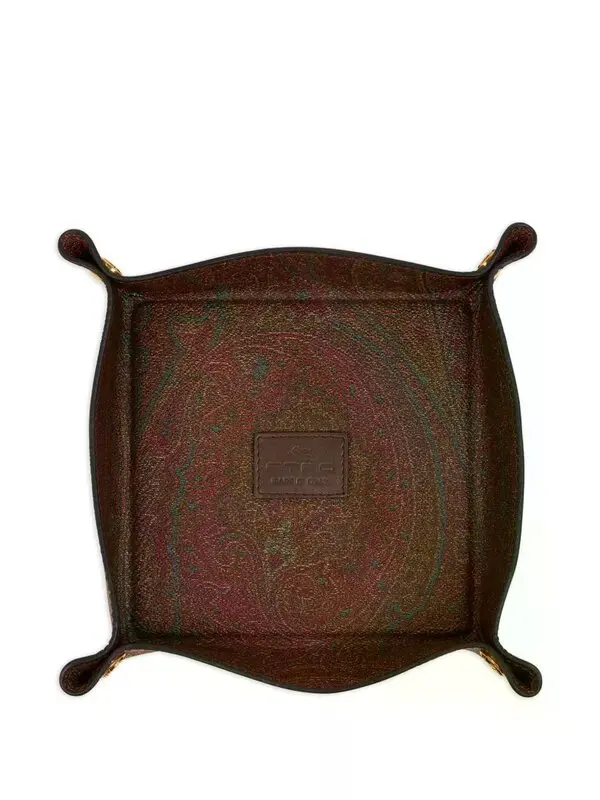 Etro Paisley Square Tray - Brown