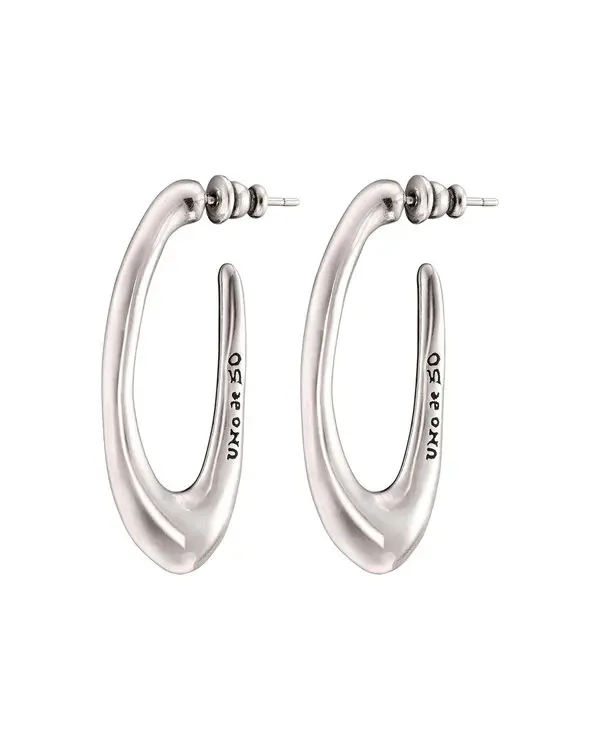 UNODE50 Sterling -plated Oval Hoop Earrings