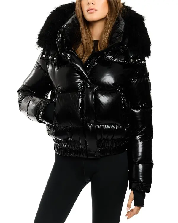 Sam. Luxe Stormi Shearling Trim Hooded Down Coat