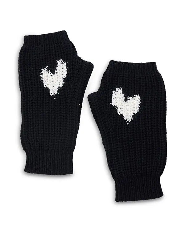 KERRI ROSENTHAL Imperfect Heart Mittens - Black