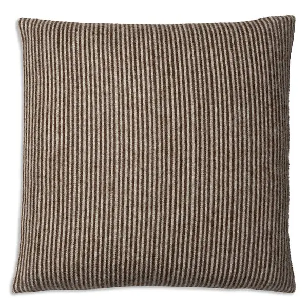 BLACKSAW Cortez Alpaca Throw Pillow, 20 - Coffee/ivory Micro Stripe