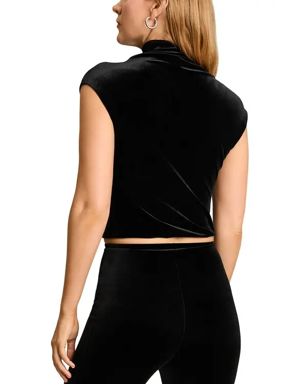 Commando Velvet Draped Mock Neck Crop Top