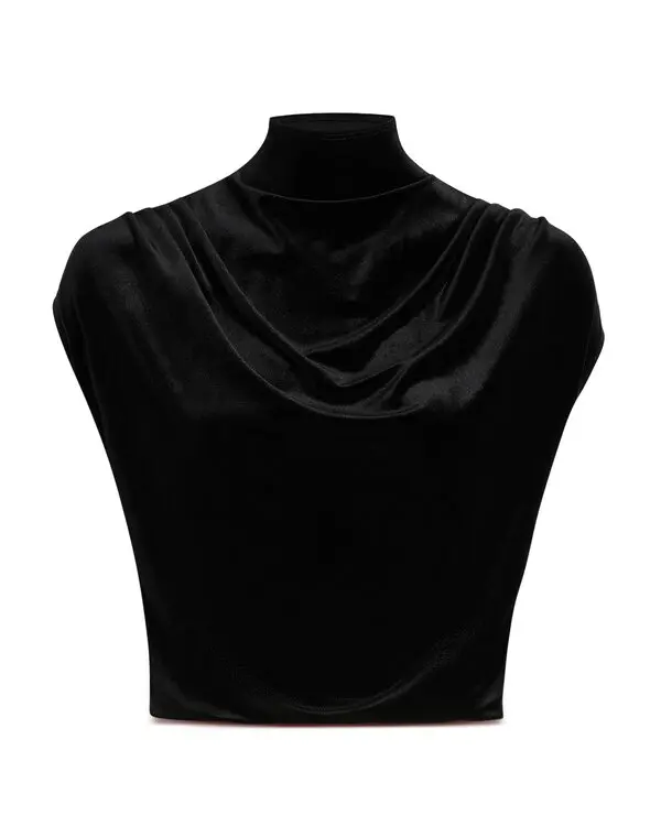 Commando Velvet Draped Mock Neck Crop Top