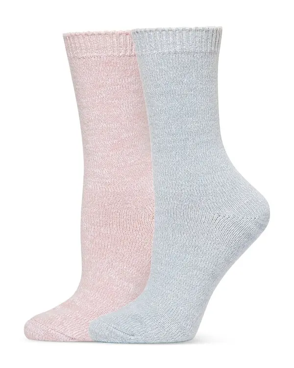 Hue Sparkle Marled Crew Socks Pack Of 2 - Pink