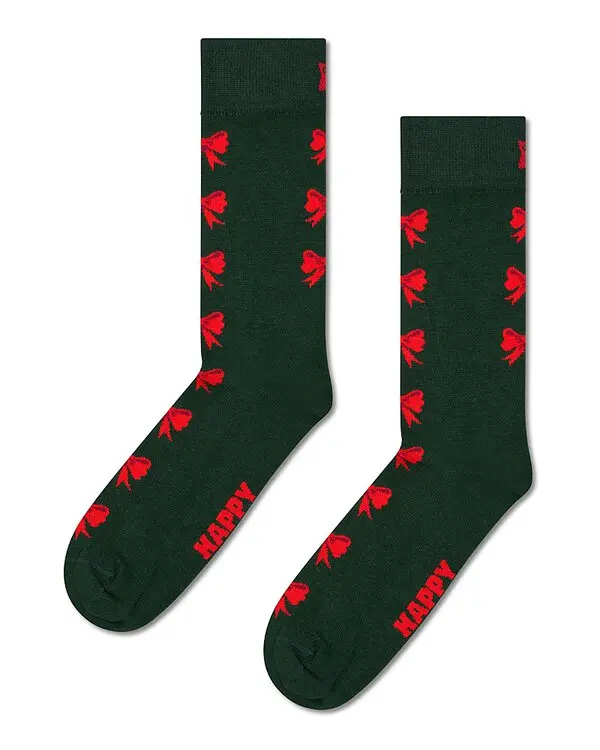 Happy Socks Bow Crew Socks - Dark Green