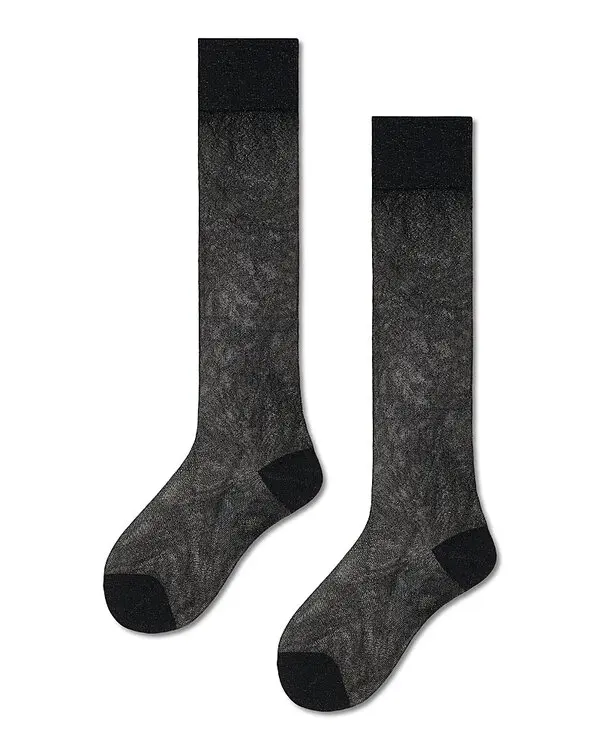 Happy Socks Sheer Knee High Socks - Black