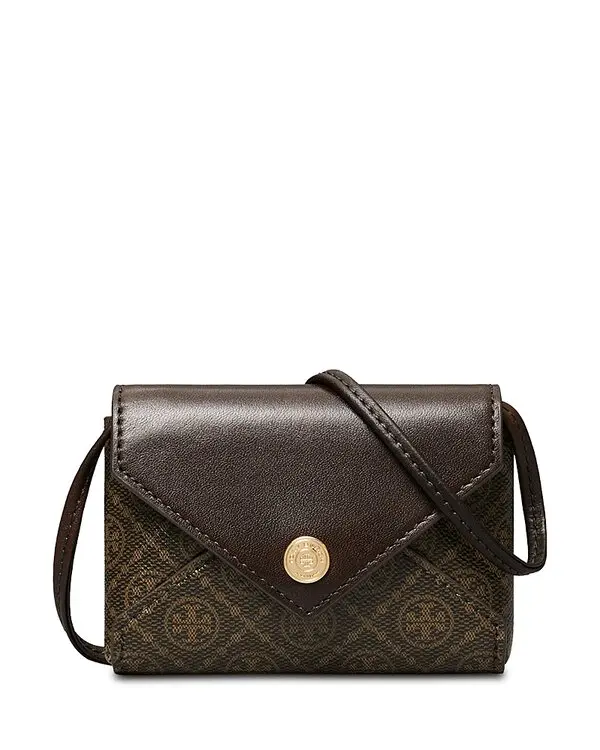 Tory Burch T Monogram Coated Canvas Wallet Crossbody