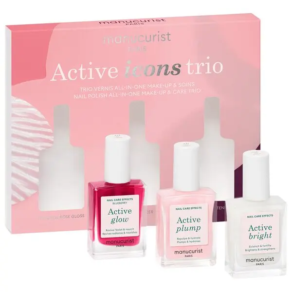 MANUCURIST Active Icons Trio Nail Polish Set - Blueberry, Plump & Bright