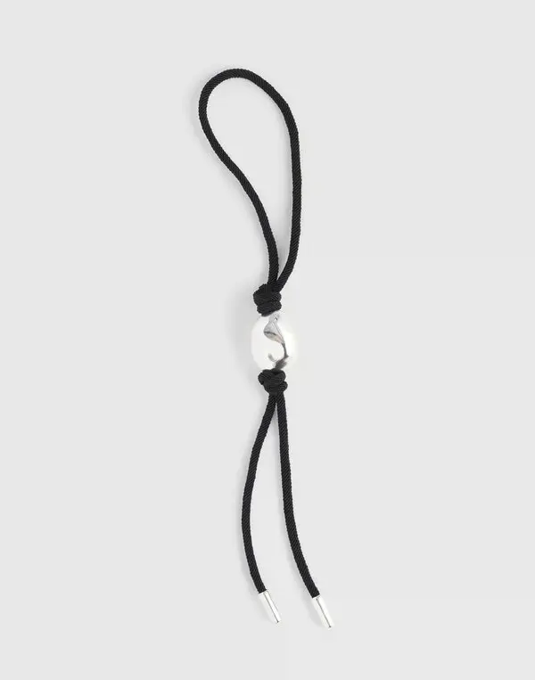 Madewell Sculpted Bead Cord Charm - True Black