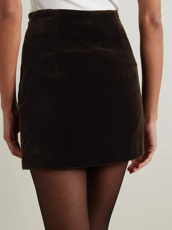 LIBEROWE Vera Cotton-velvet Mini Skirt - Brown