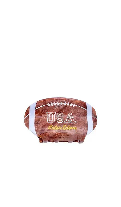 SOLAR ECLIPSE Hand-painted Game Day Football Claw Clip - N,a