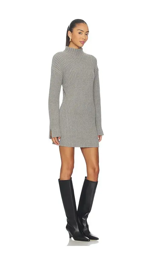slim fit dress slacks Kody Rib Mini Dress in Grey Marle – Isalis main image 1