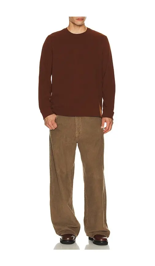 Vince Jersey Pocket Crewneck Tee In Brown - Copperhead