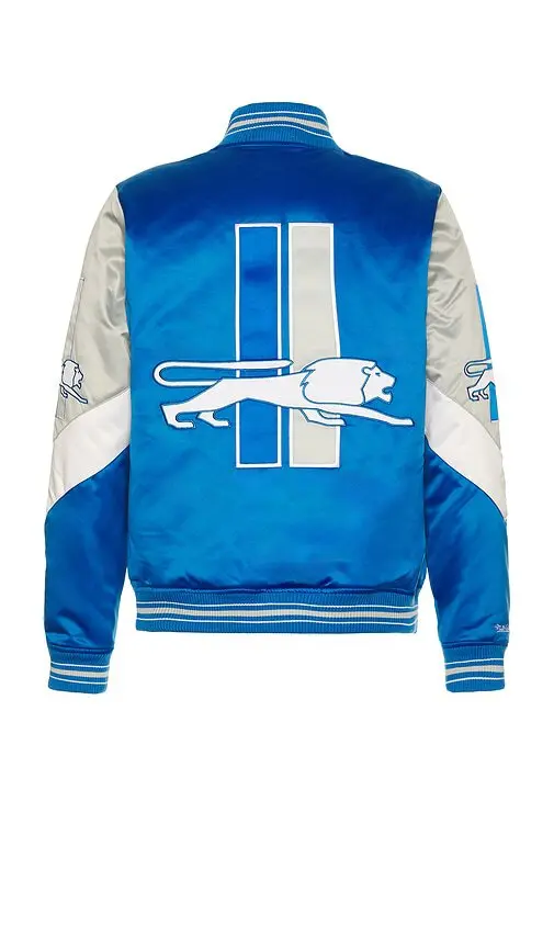 Mitchell & Ness Nfl Lions Throw It Back Heavyweight Satin Jacket