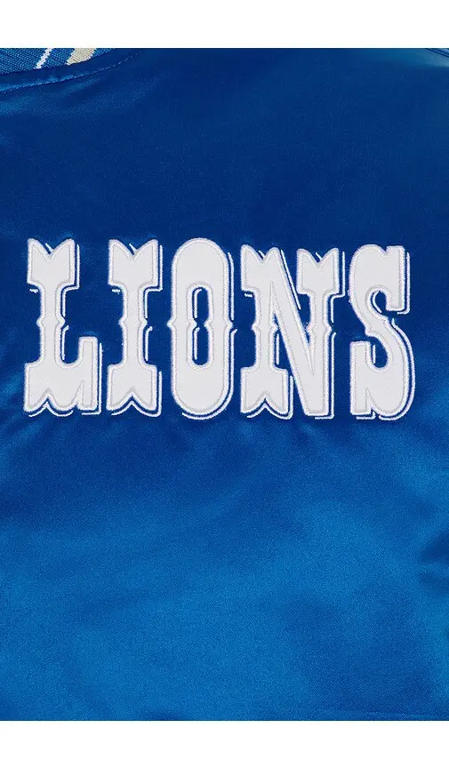 Mitchell & Ness Nfl Lions Throw It Back Heavyweight Satin Jacket