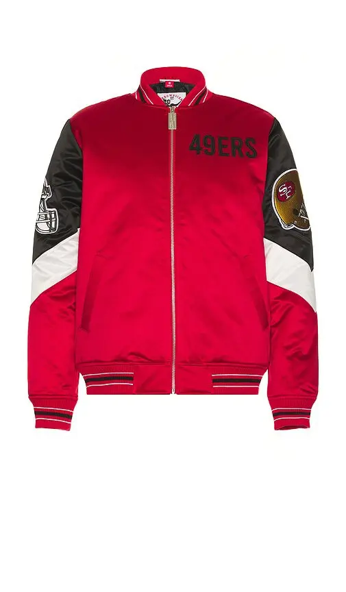 Mitchell & Ness Nfl 49ers Throw It Back Heavyweight Satin Jacket