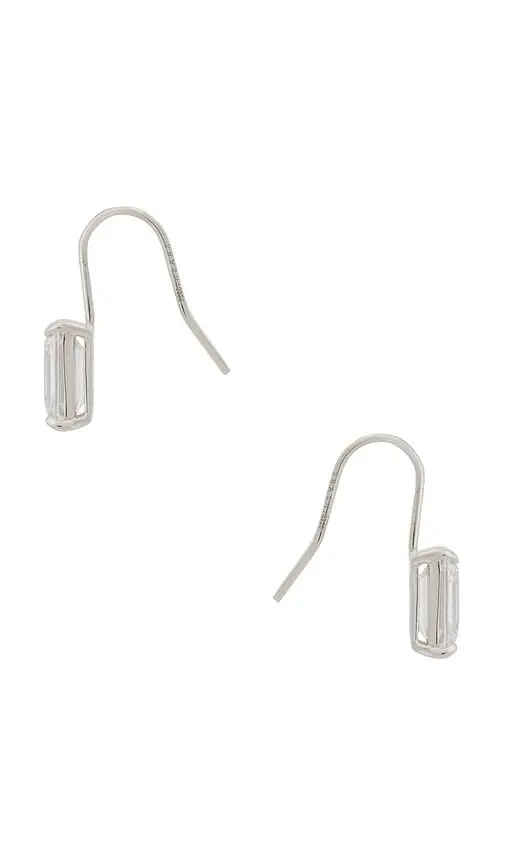 Shashi Emerald Baguette French Hook Earrings