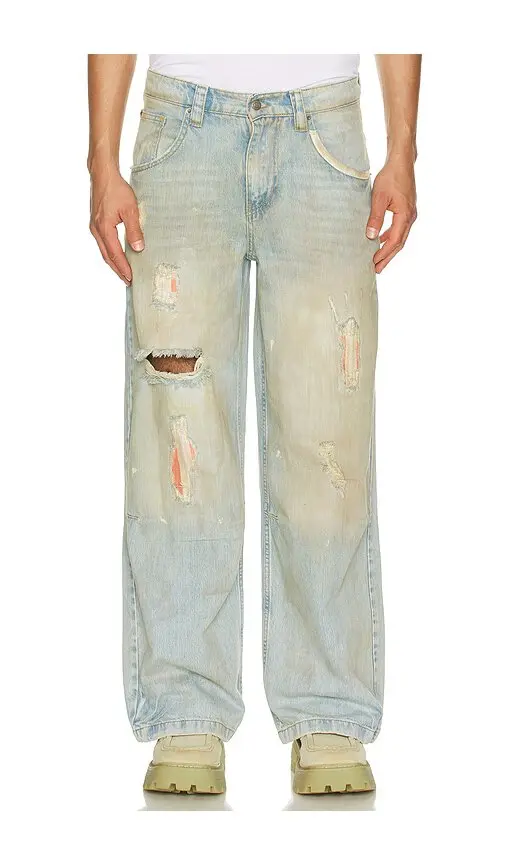 Jaded London Sun Bleached Surf Colossus Jeans In Blue - 45% Off