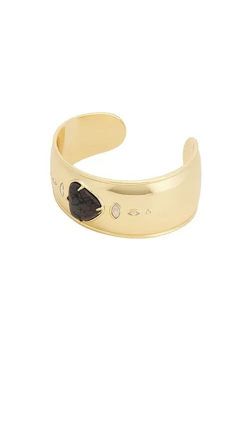 Ettika Midnight Solstice Thick Cuff Bracelet - Black & Gold