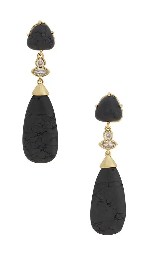Ettika Midnight Solstice Drop Earrings - Black & Gold