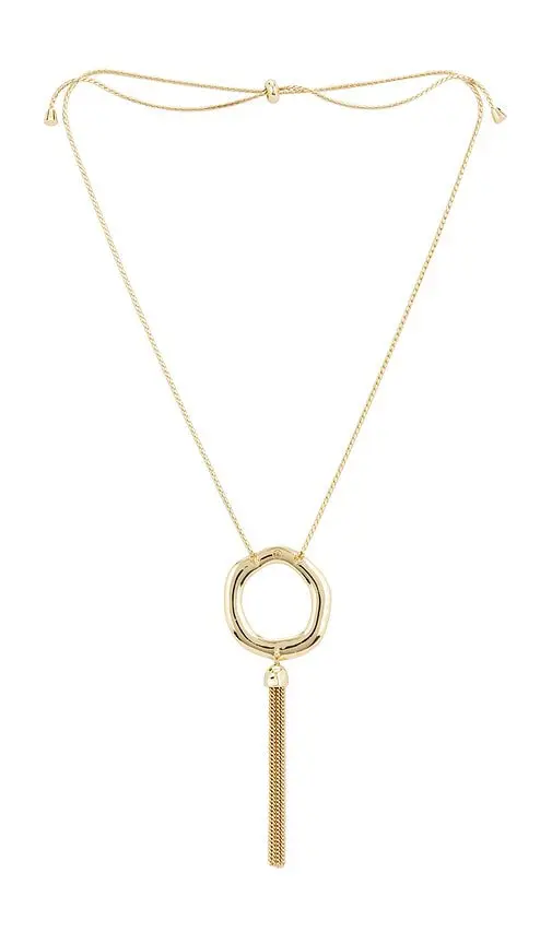 Ettika Open Circle Tassel Necklace - Gold