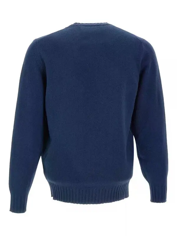 FILIPPO DE LAURENTIIS Ribbed Crew Neck Sweater - Blue