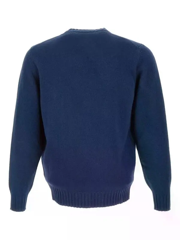 FILIPPO DE LAURENTIIS Ribbed Crew Neck Sweater - Blue