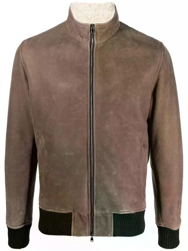 BARBA NAPOLI Suede Bomber Jacket