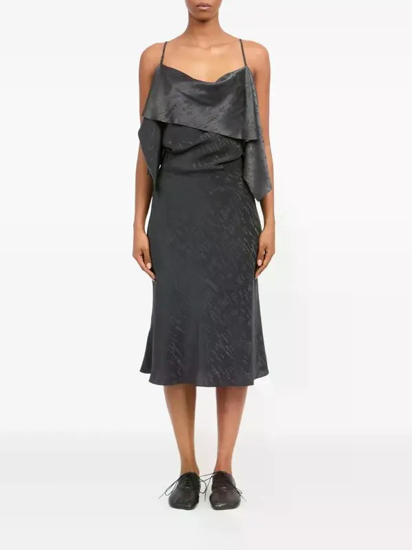 MAISON MARGIELA Folded Jacquard Slip Midi Dress - Grey