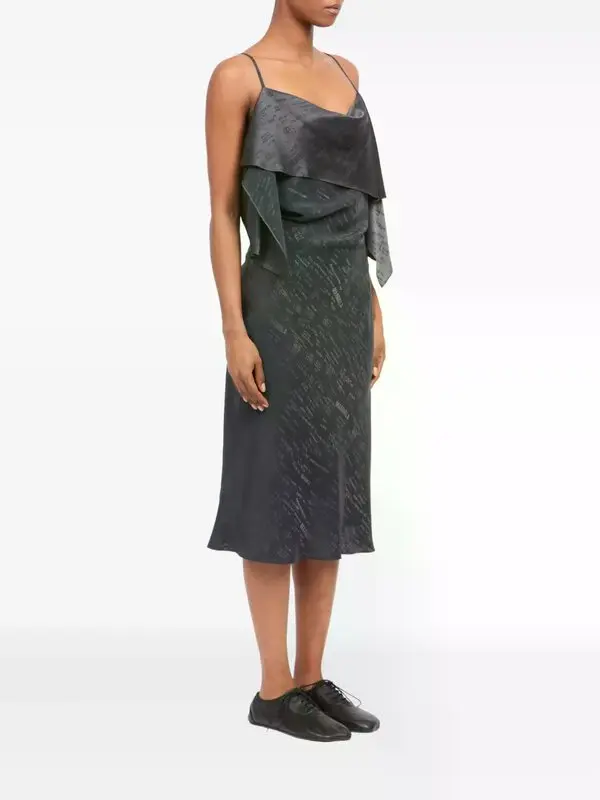 MAISON MARGIELA Folded Jacquard Slip Midi Dress - Grey