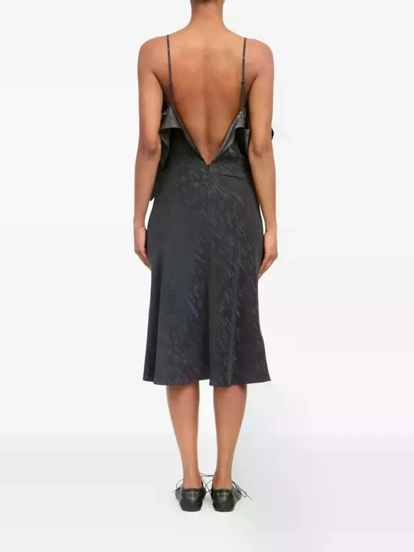 MAISON MARGIELA Folded Jacquard Slip Midi Dress - Grey