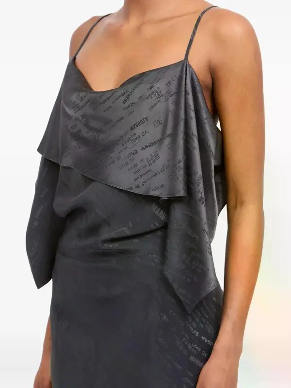 MAISON MARGIELA Folded Jacquard Slip Midi Dress - Grey